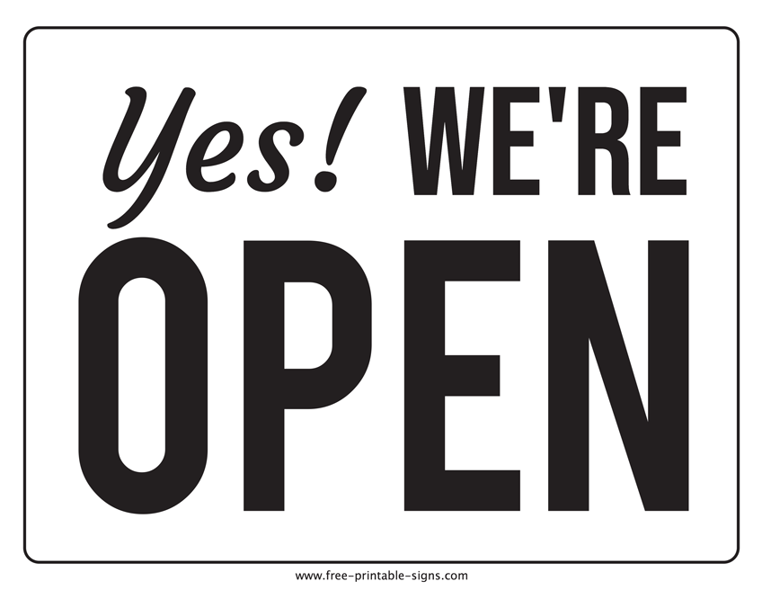 Printable We Are Open Sign Free Printable Signs | FreePrintableTM.com Printable We Are Open Sign Free Printable Signs | FreePrintableTM.com